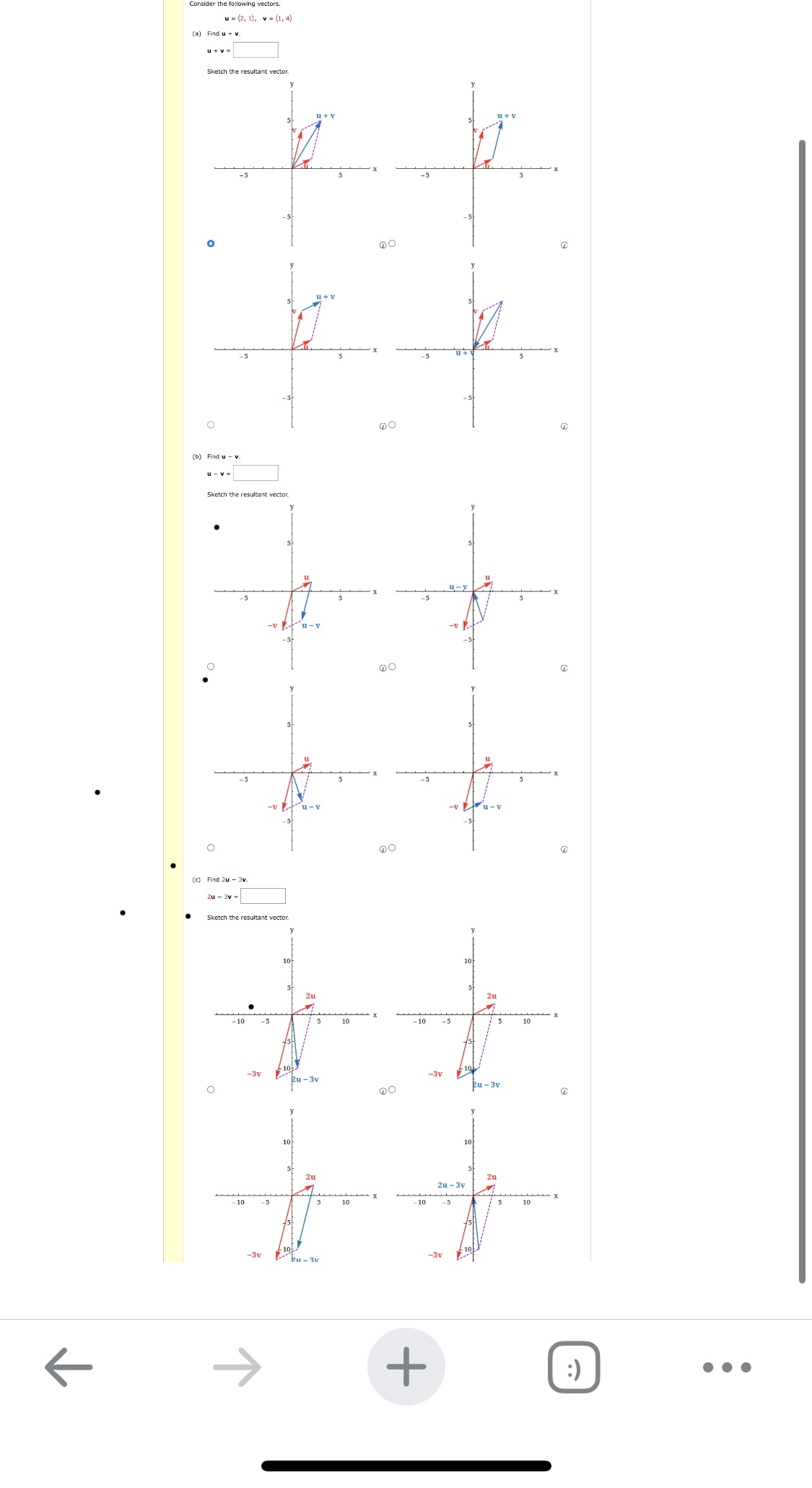 Solved Consider the following vectors. | Chegg.com