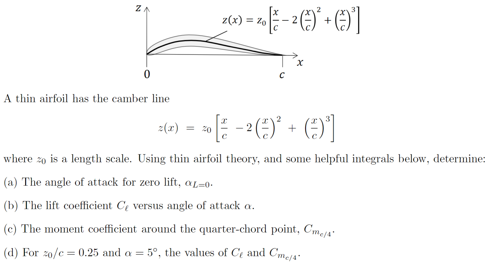 Solved {:(xc)3]A thin airfoil has the camber | Chegg.com
