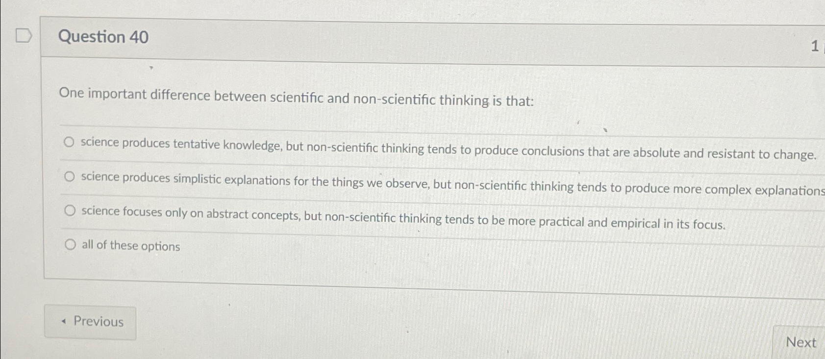 Solved Question 40One important difference between | Chegg.com