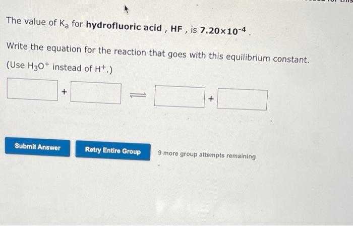 Solved The value of Ka for hydrofluoric acid , HF, is | Chegg.com