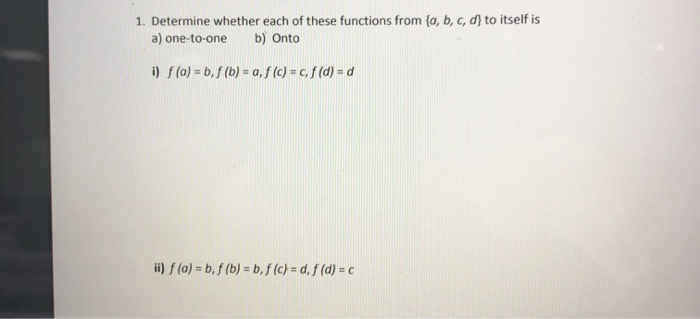 Solved 1. Determine whether each of these functions from | Chegg.com