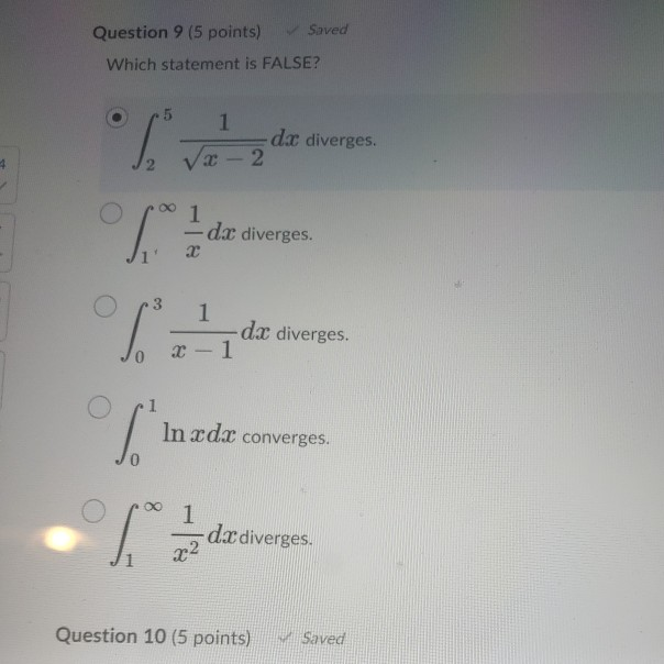 Solved Question 9 (5 points) Saved Which statement is FALSE? | Chegg.com