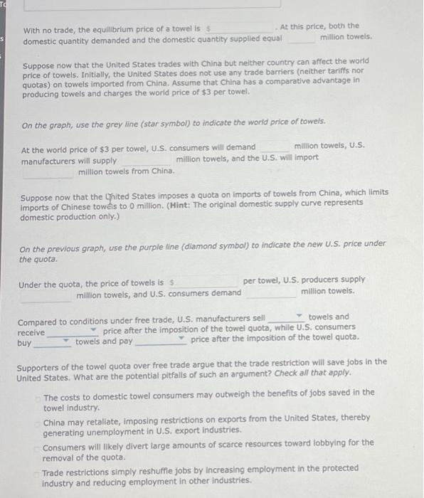Solved 5. Import quotas The following graph shows the U.S. | Chegg.com