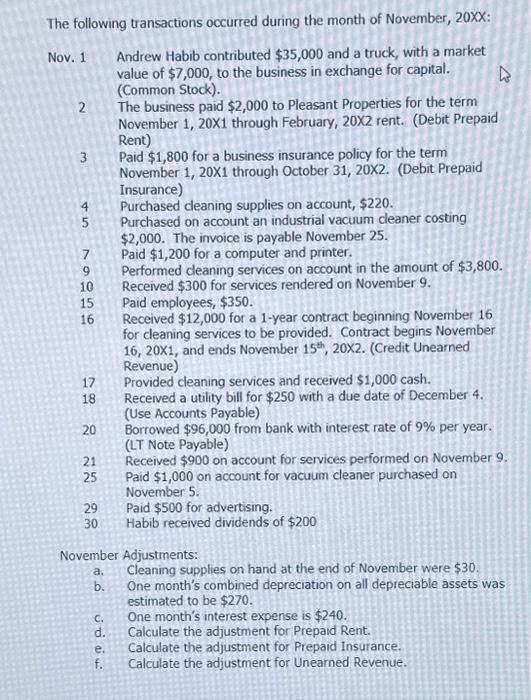 Solved Start with the following transactional data for the | Chegg.com