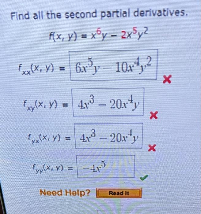 Solved Find all the second partial derivatives. | Chegg.com