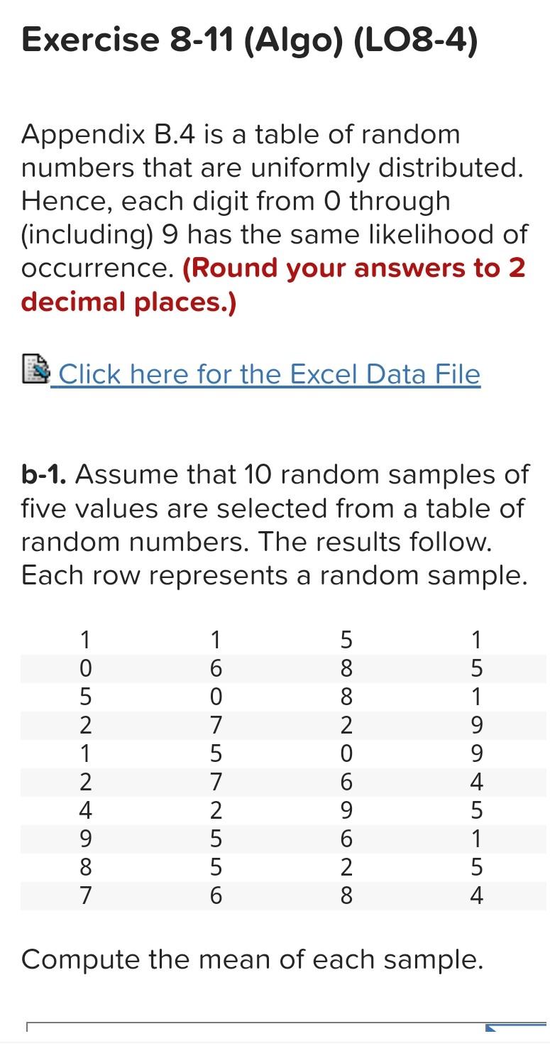 Solved Exercise 8-11 (Algo) (LO8-4) Appendix B.4 is a table | Chegg.com