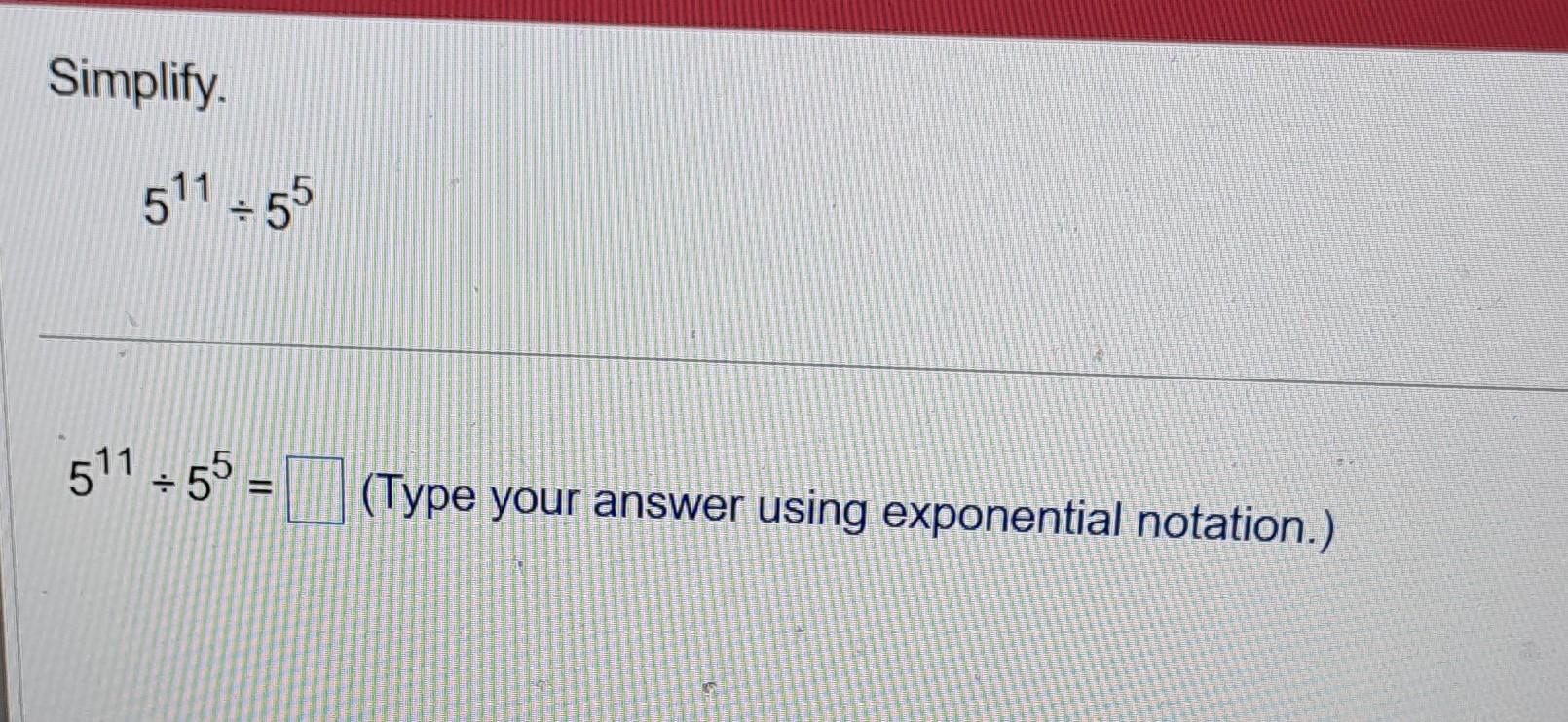 Solved Simplify. 511÷55 511÷55= (Type your answer using | Chegg.com