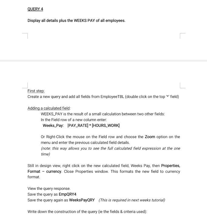 Tutorial 2: Access Queries Queries provide retrieval | Chegg.com