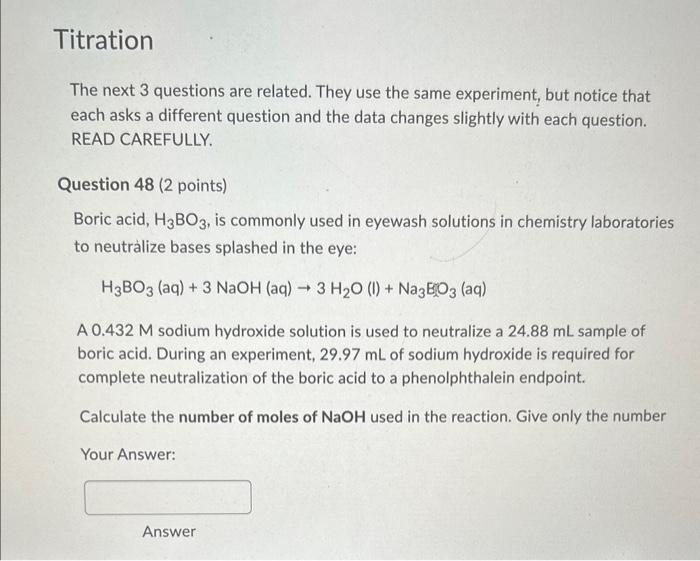 Solved The next 3 questions are related. They use the same | Chegg.com