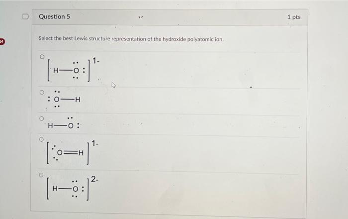 Solved Select the best Lewib structure representation of the | Chegg.com