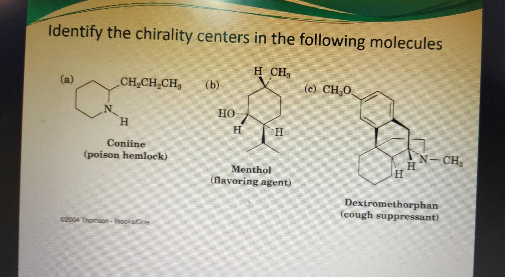 Solved Identify the chirality centers in the following | Chegg.com