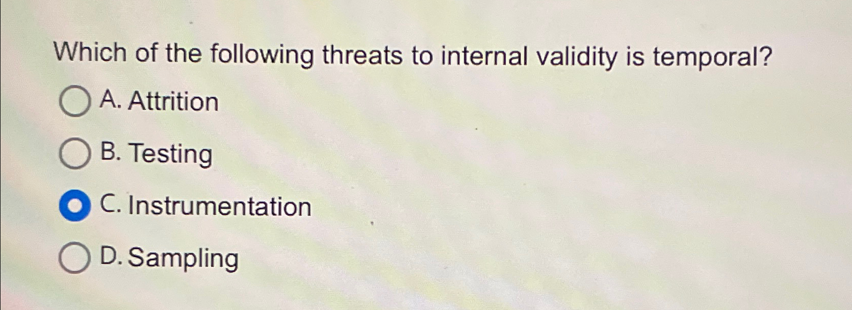 Solved Which of the following threats to internal validity | Chegg.com