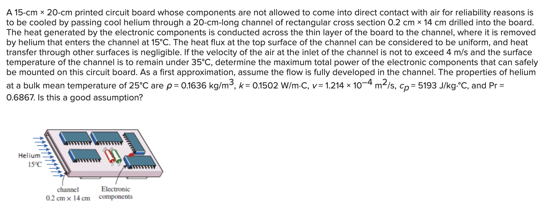 Solved A 15-cm×20-cm ﻿printed circuit board whose components | Chegg.com