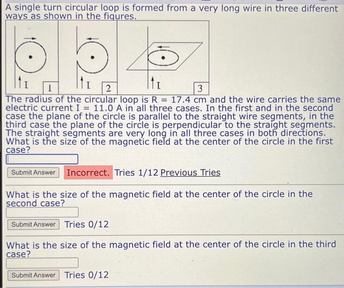 Solved A single turn circular loop is formed from a very | Chegg.com