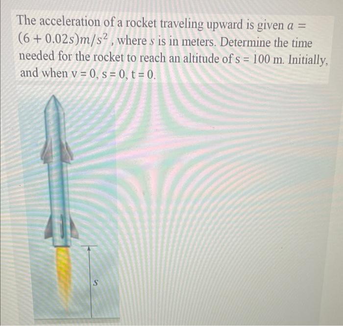 Solved The acceleration of a rocket traveling upward is | Chegg.com