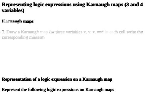 Solved Representing logic expressions using Karnaugh maps (3 | Chegg.com