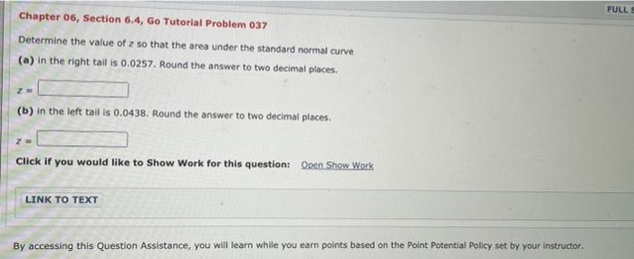 Solved FULL Chapter 06, Section 6.4, Go Tutorial Problem 037 | Chegg.com