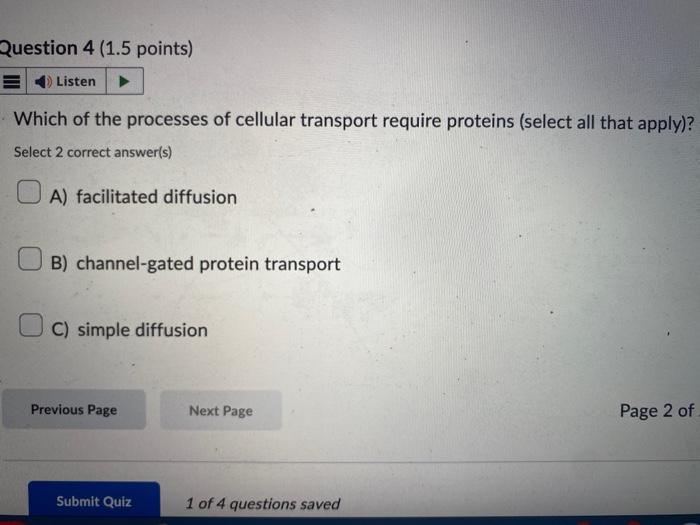 Solved Which of the processes of cellular transport require | Chegg.com