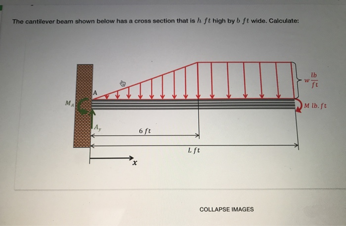 Solved The cantilever beam shown below has a cross section | Chegg.com