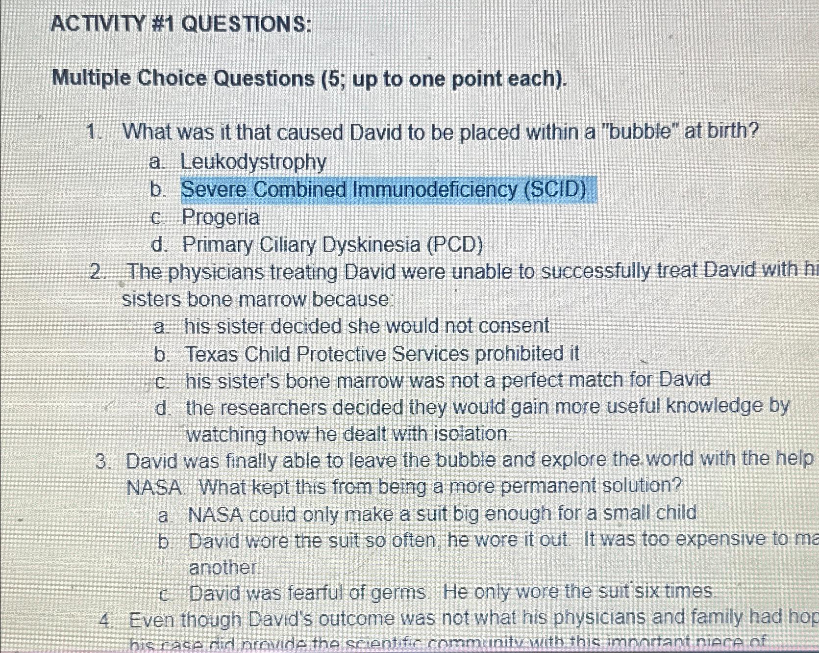 Solved ACTIVITY #1 ﻿QUESTIONS:Multiple Choice Questions (5; | Chegg.com