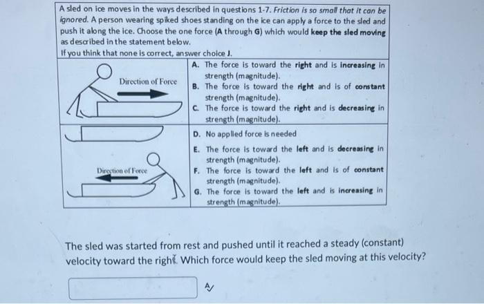 Solved A sled on ice moves in the ways described in | Chegg.com