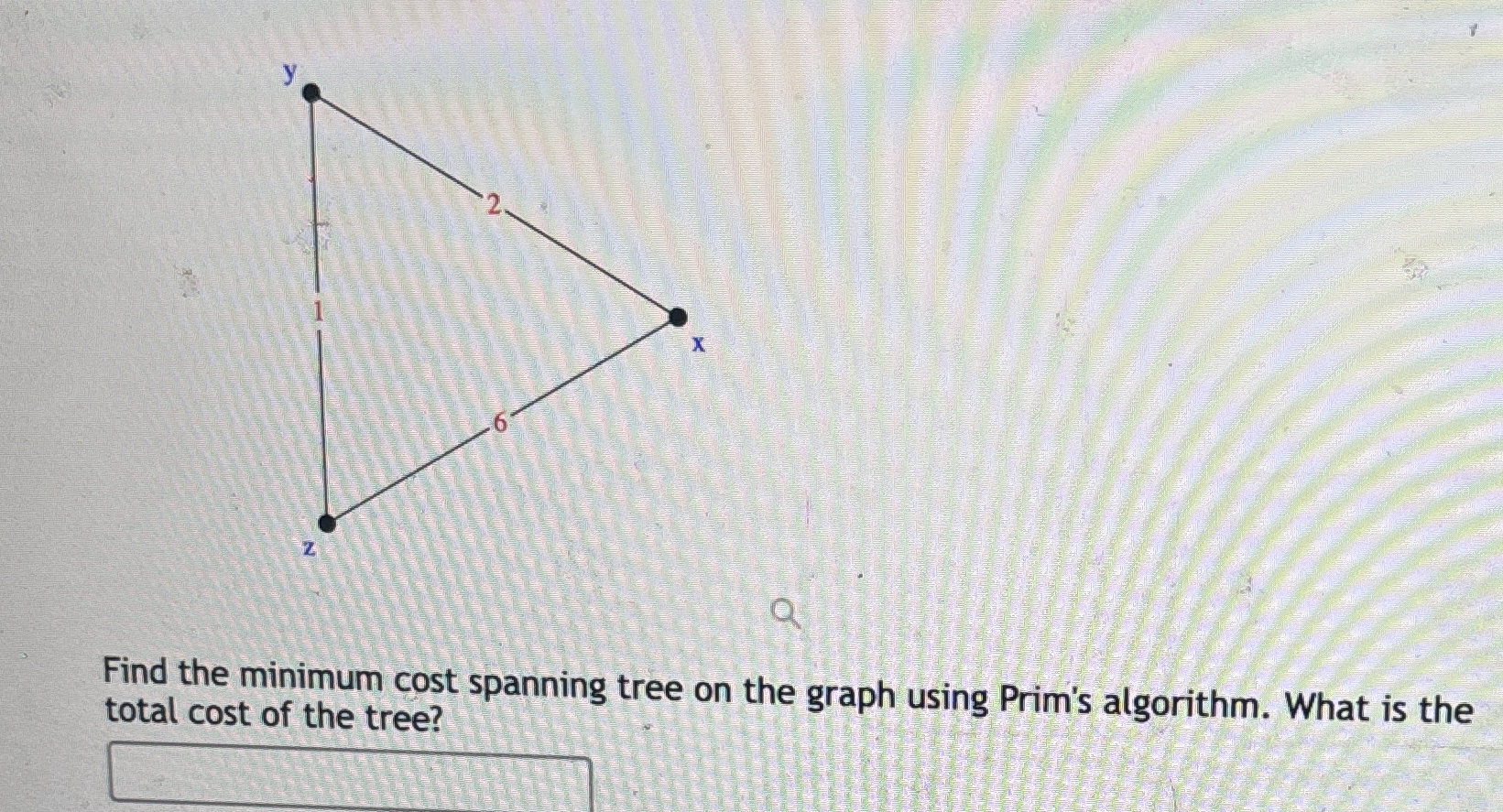 Solved Find The Minimum Cost Spanning Tree On The Graph