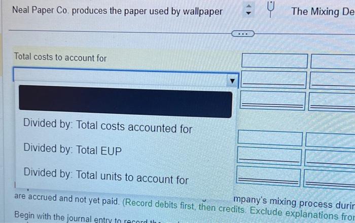 Solved Neal Paper Co. produces the paper used by wallpaper | Chegg.com