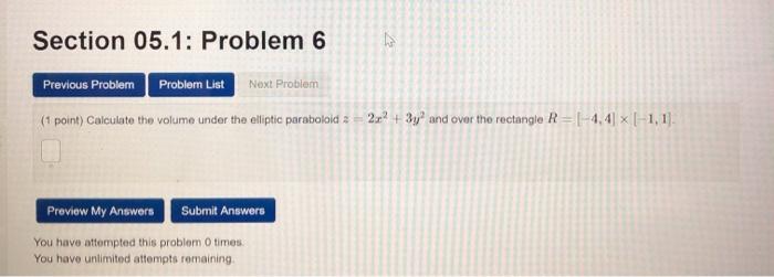 Solved Section 05.1: Problem 6 Previous Problem Probler List | Chegg.com