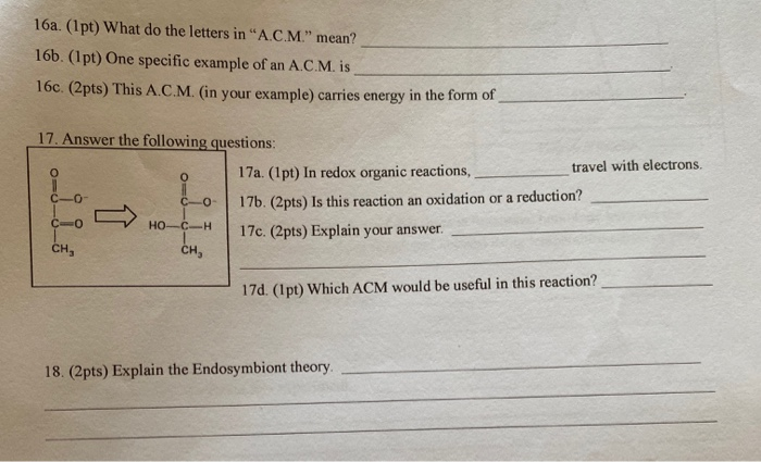 Solved 16a. (Ipt) What do the letters in "A.C.M." mean? 16b. | Chegg.com