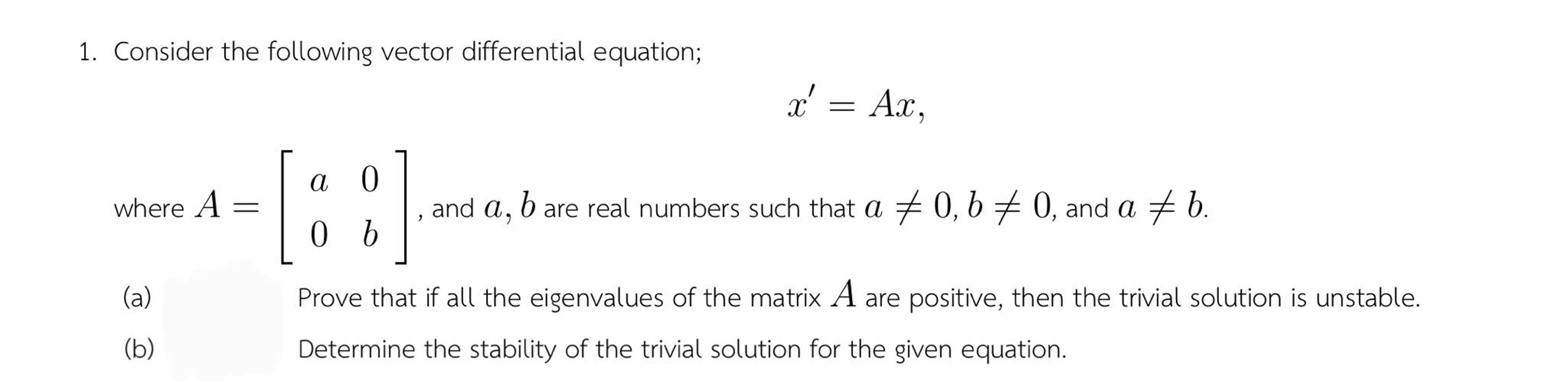 Solved Consider the following vector differential | Chegg.com