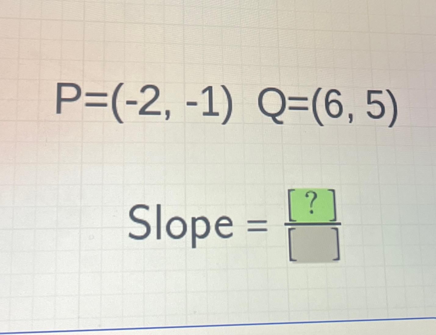Solved P=(-2,-1),Q=(6,5)Slope = | Chegg.com