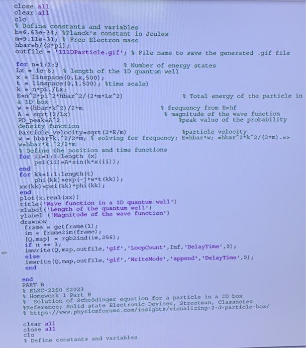 Solved close al1 dear al1 e1c - Define constants and | Chegg.com