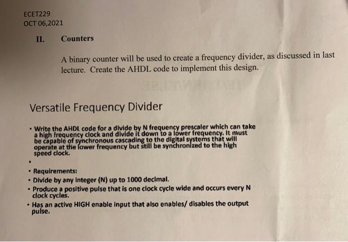 Solved Please Help Implement The Followijg Ahdl Code For 