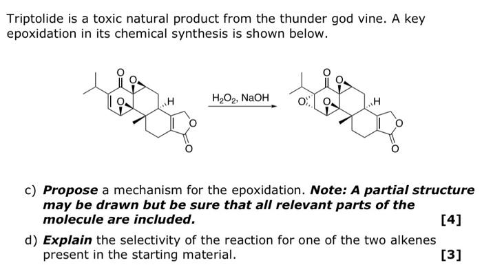 Solved Triptolide is a toxic natural product from the | Chegg.com