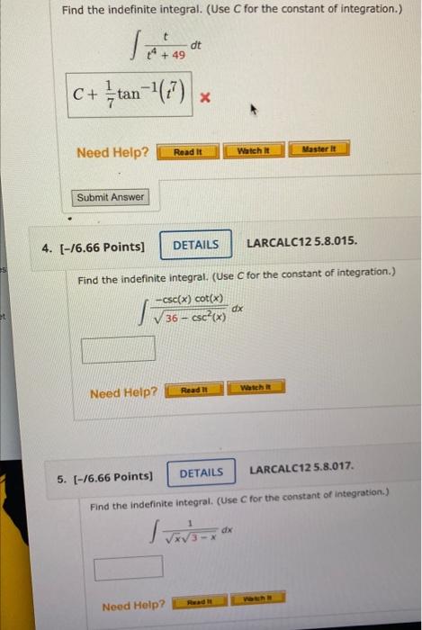 Solved Find the indefinite integral. (Use C for the constant | Chegg.com