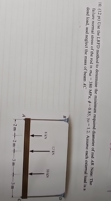 Solved (12 ﻿pt) ﻿Use the LRFD method to determine the | Chegg.com