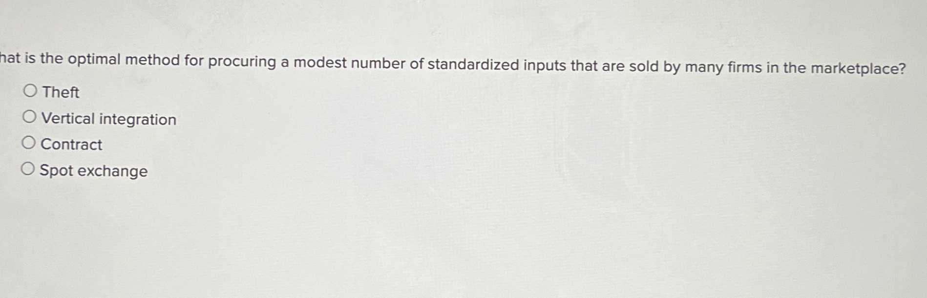 Solved hat is the optimal method for procuring a modest | Chegg.com