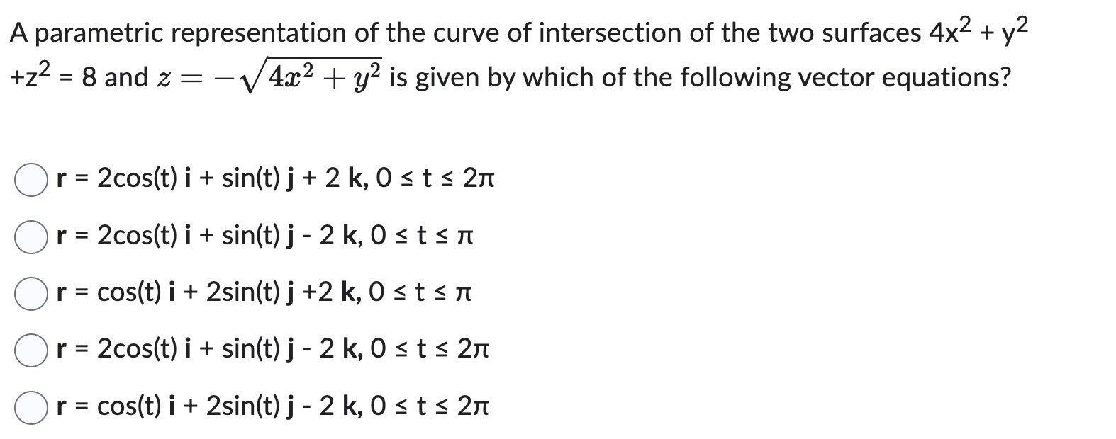 Solved A parametric representation of ﻿the curve of | Chegg.com