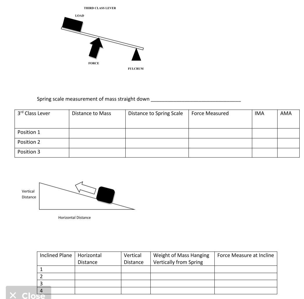 Solved FIRST CLASS LEVERSpring scale measurement of mass | Chegg.com