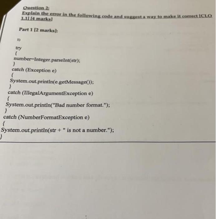 Solved Part 2 [2 marks]: public class FindTheError t public | Chegg.com