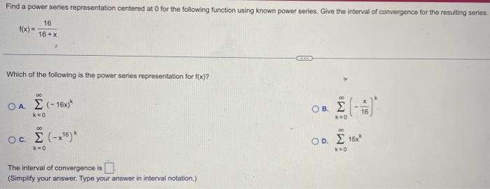 Solved Find a power series representation centered at 0 for | Chegg.com