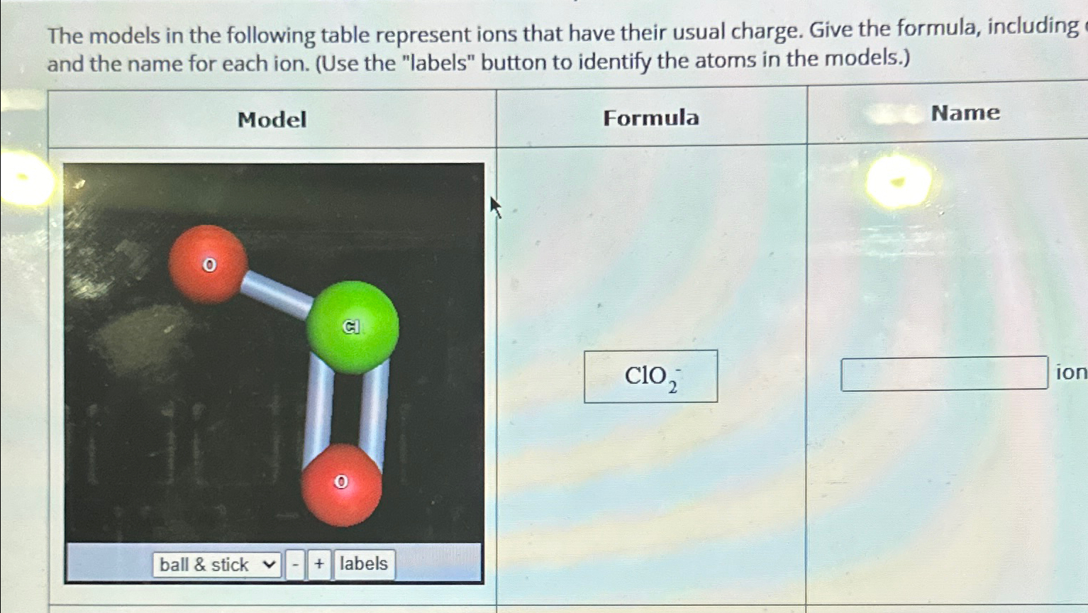 Solved The models in the following table represent ions that | Chegg.com