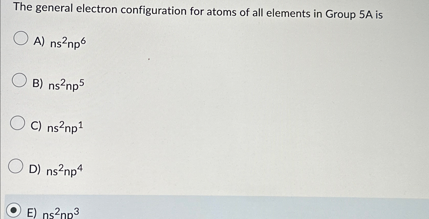 Solved The general electron configuration for atoms of all | Chegg.com