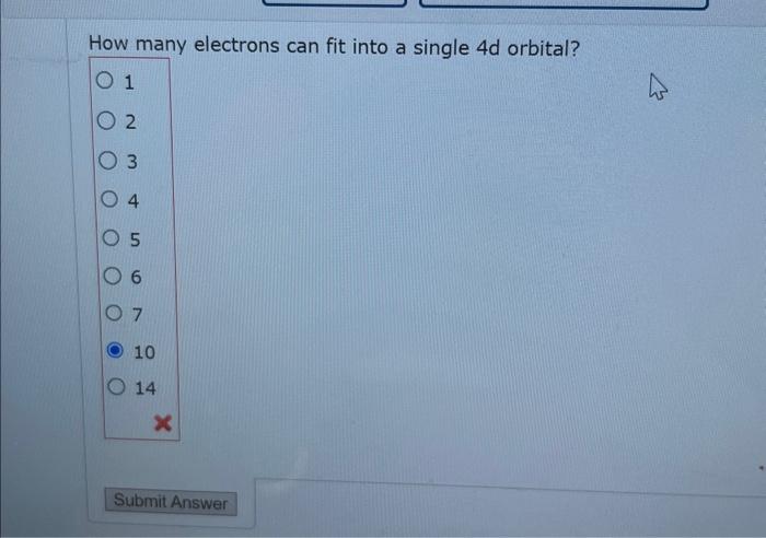 Solved How many electrons can fit into a single 4d orbital? | Chegg.com