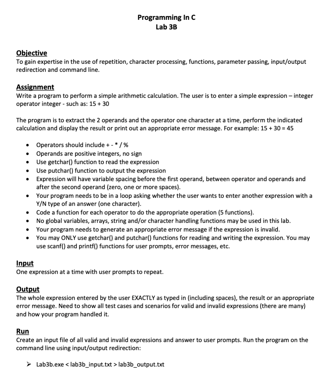 Programming In CLab 3BObjectiveTo gain expertise in | Chegg.com