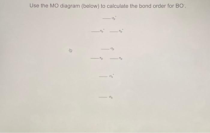 Solved Use the MO diagram (below) to calculate the bond | Chegg.com