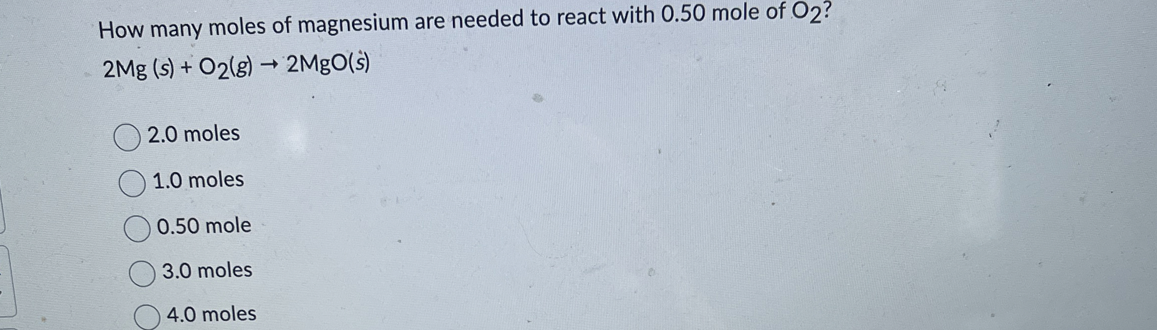 Solved How many moles of magnesium are needed to react with | Chegg.com