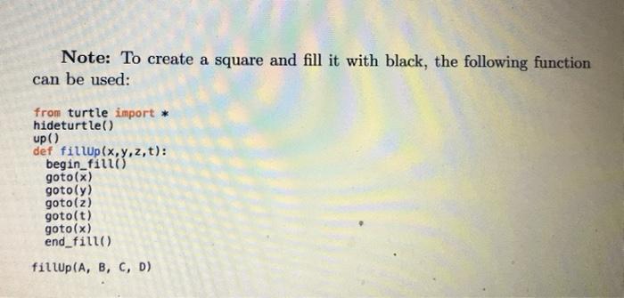 Solved Exercise 4: Write the Python program which draws the | Chegg.com