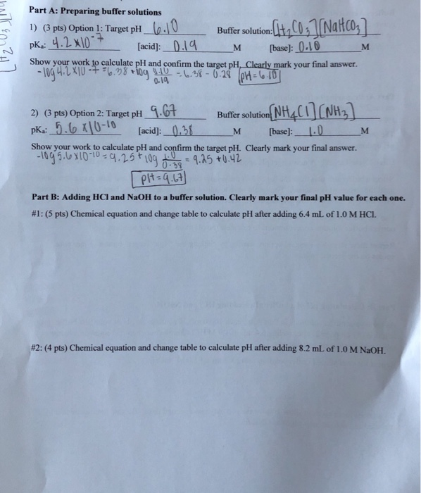 Solved Part B: Adding HCl and NaOH to a buffer solution. | Chegg.com