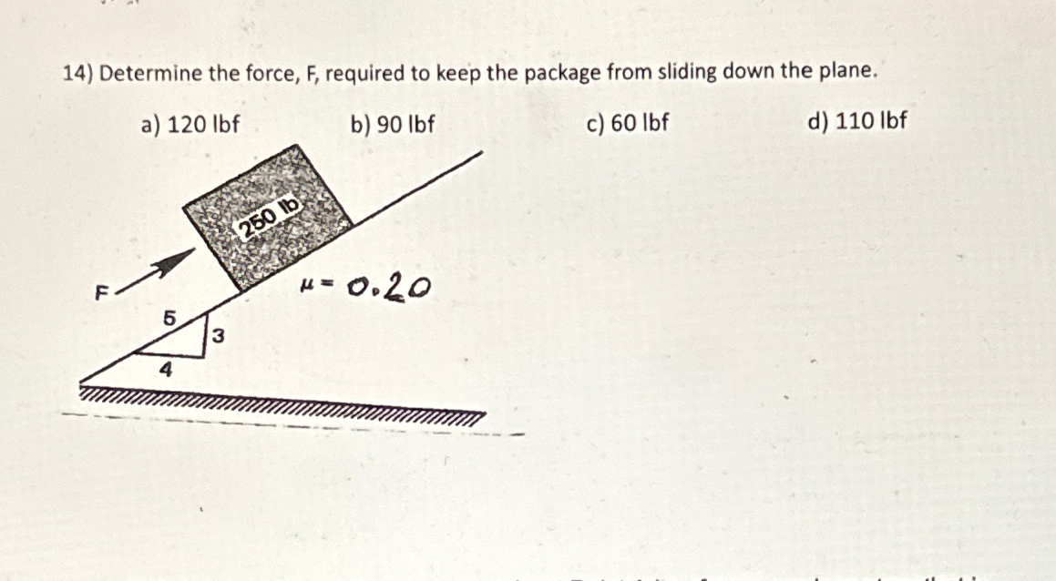 Solved Determine the force, F, ﻿required to keep the package | Chegg.com